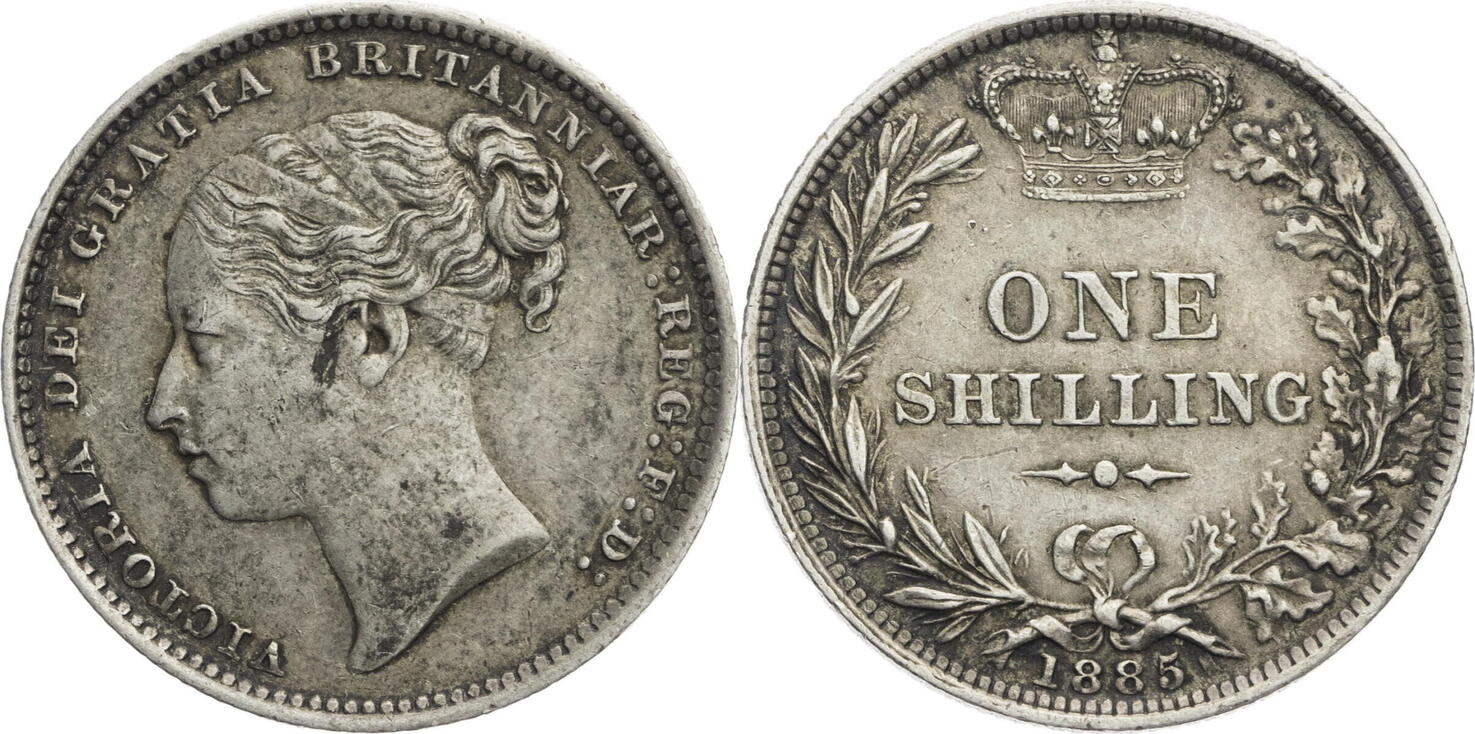 Großbritannien 1 Shilling 1885 Victoria (1837-1901) - Kursmünze (1838 ...
