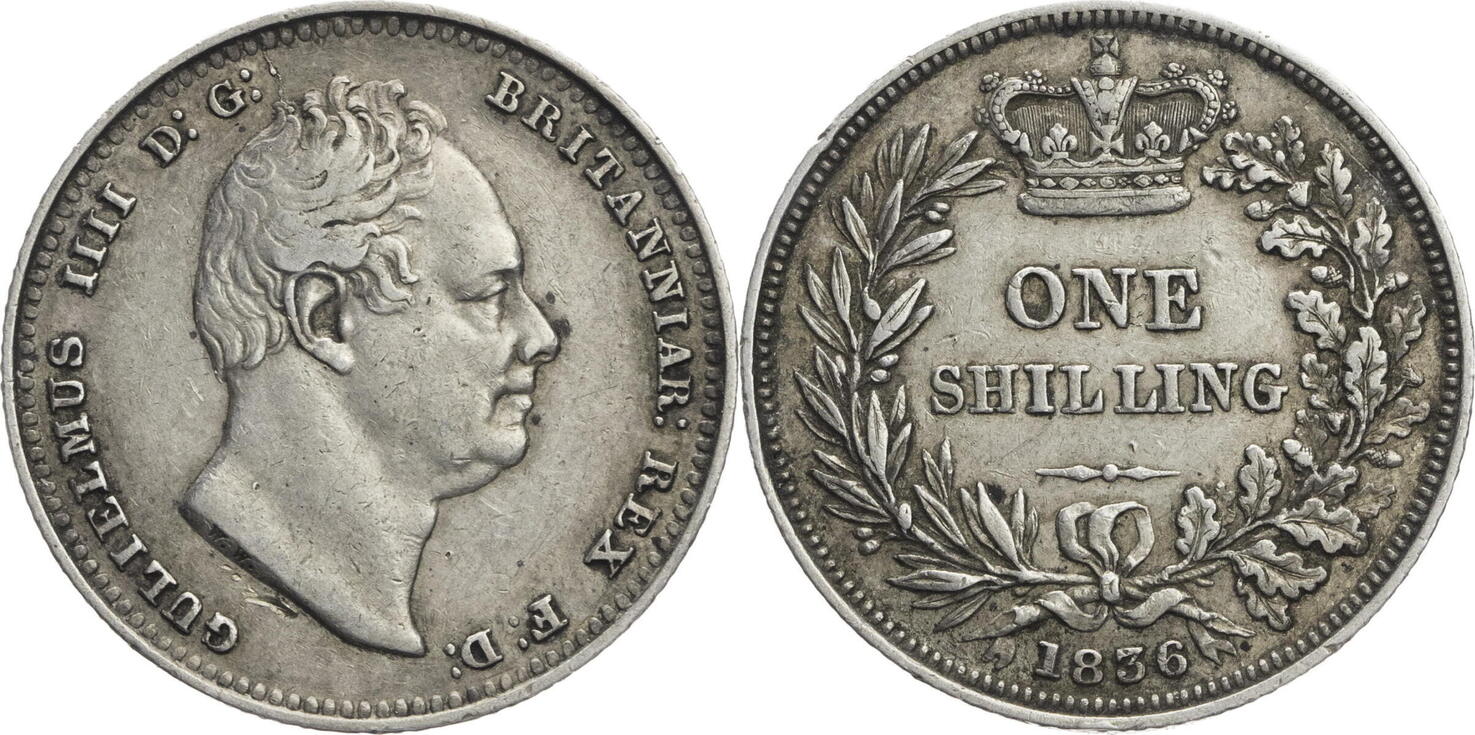 Großbritannien 1 Shilling 1836 Wilhelm IV. (1830-1837) - Kursmünze ...
