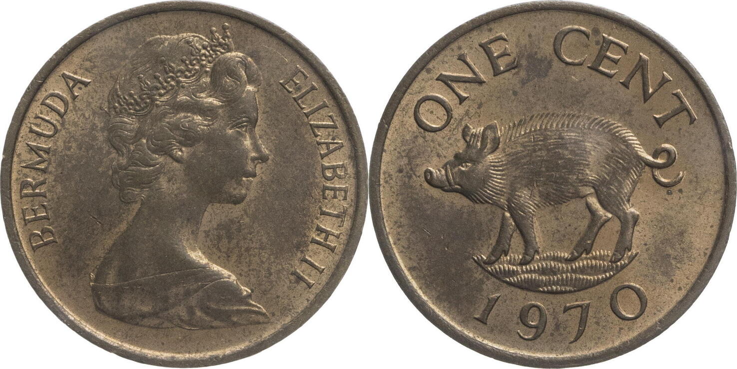 Bermuda 1 Cent 1970 Elisabeth II. - Kursmünze (1970-1985) EF | MA-Shops