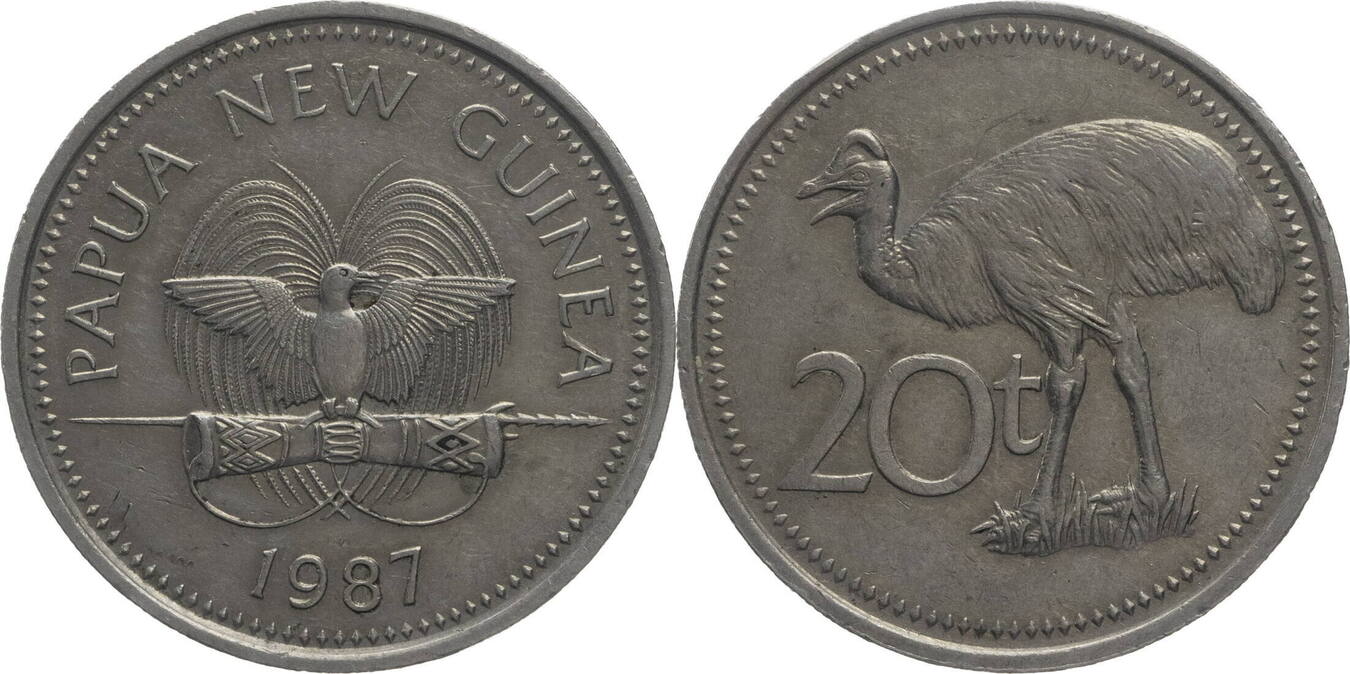 Papua-Neuguinea 20 Toea 1987 Kursmünze (1975-1999) EF | MA-Shops