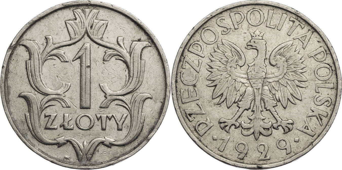 Polen 1 Zloty 1929 Kursmünze EF | MA-Shops