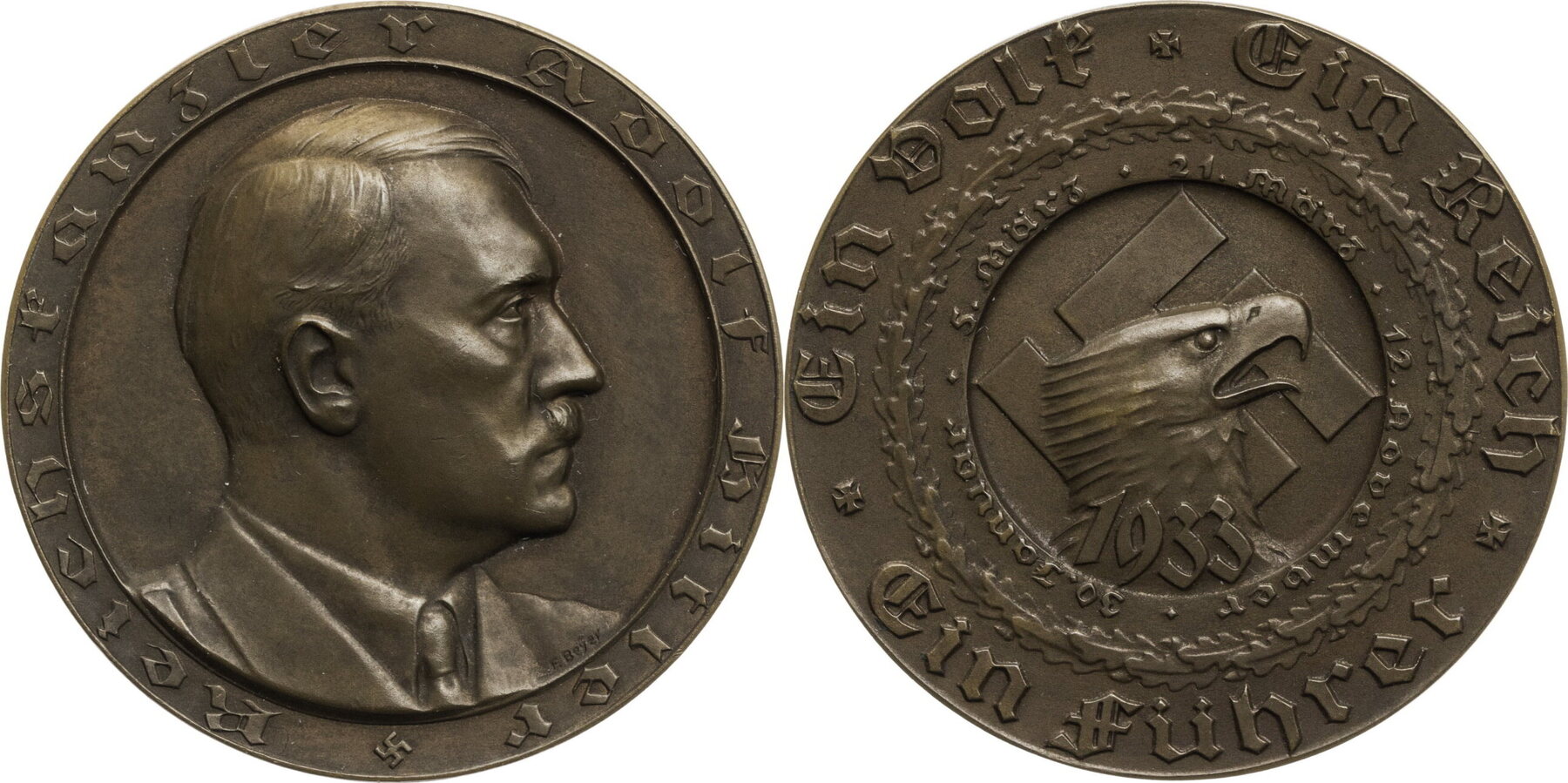 Deutschland Medaille Auf den Reichskanzler Adolf Hitler - Ereignisse ...