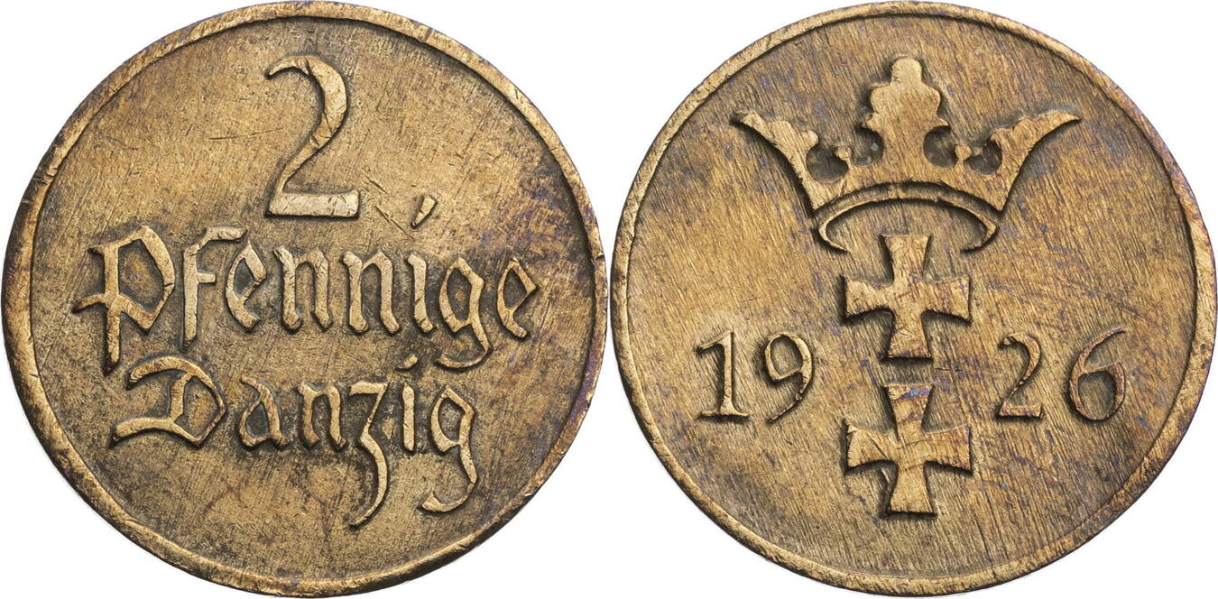 Danzig 2 Pfennige 1926 Kursmünze (1923-1937) VF | MA-Shops