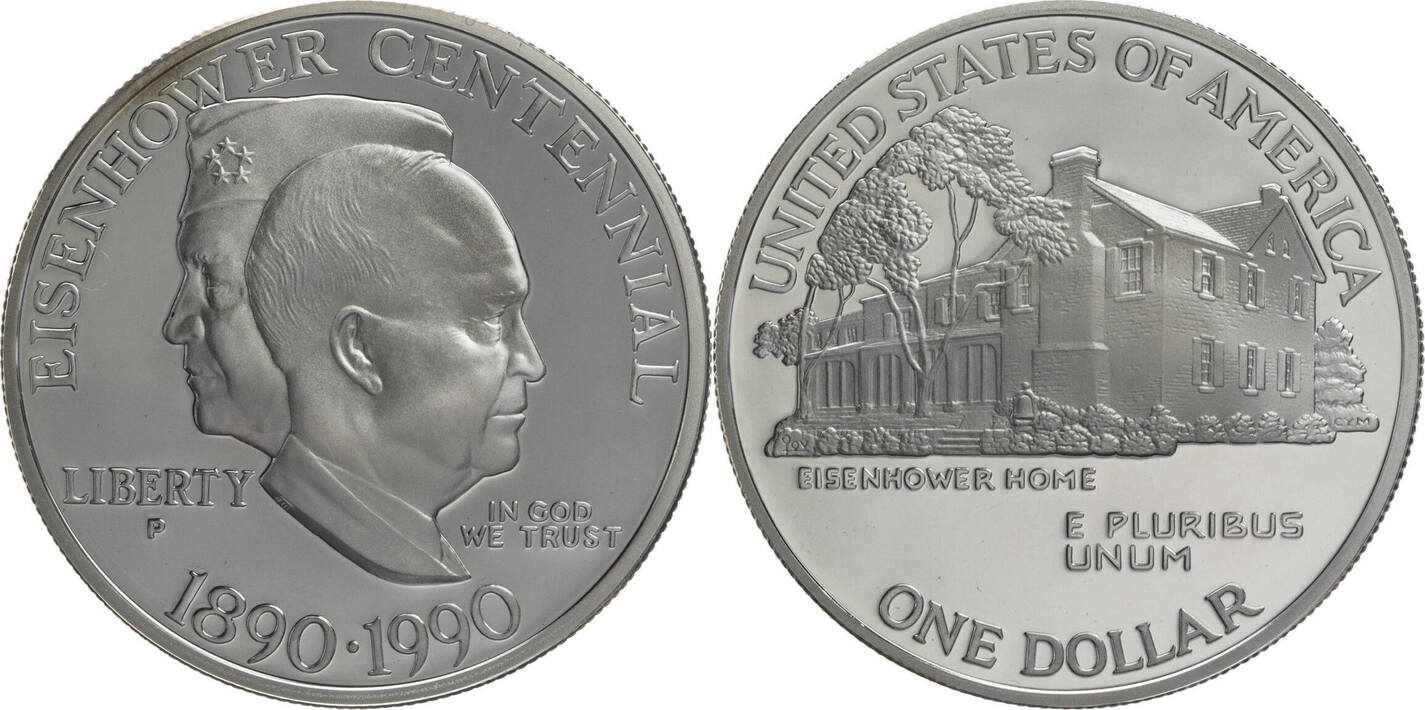 USA 1 Dollar 1990 P Eisenhower Centennial Proof | MA-Shops