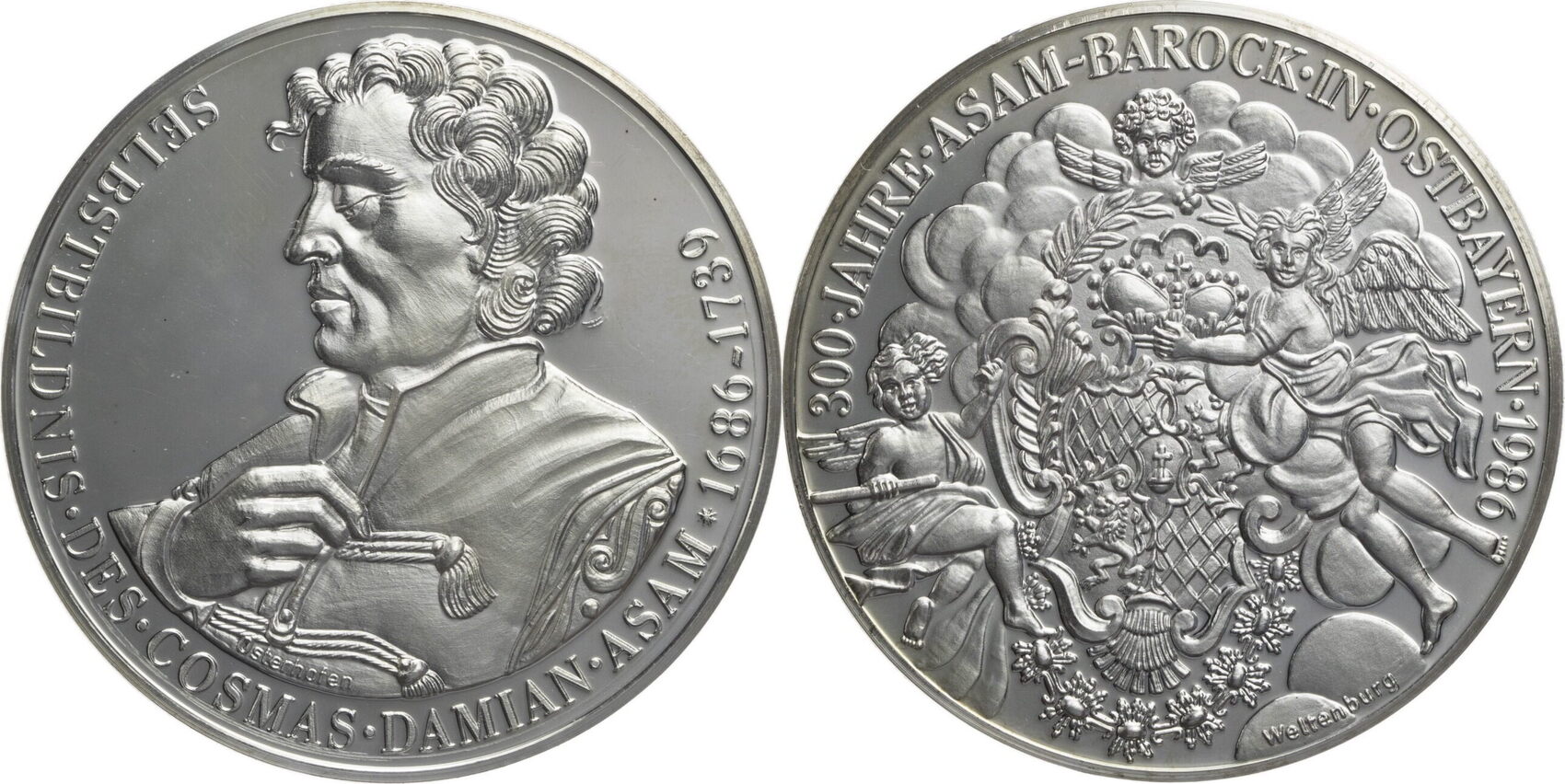 Medaille 1986 300 Jahre Asam-Barock in Ostbayern UNC | MA-Shops