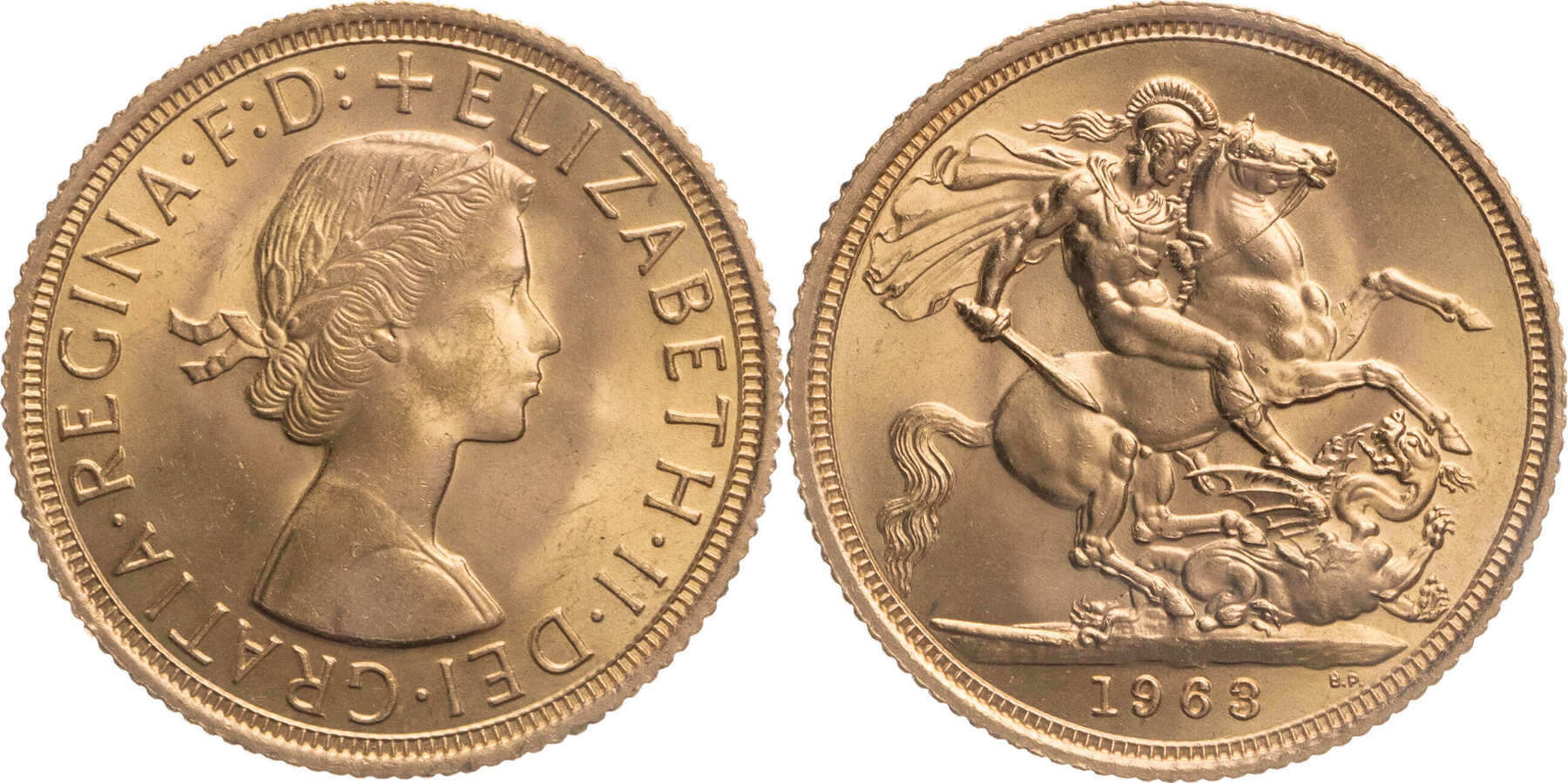 Großbritannien Sovereign 1963 Elisabeth II. - Kursmünze (1957-1968) EF ...