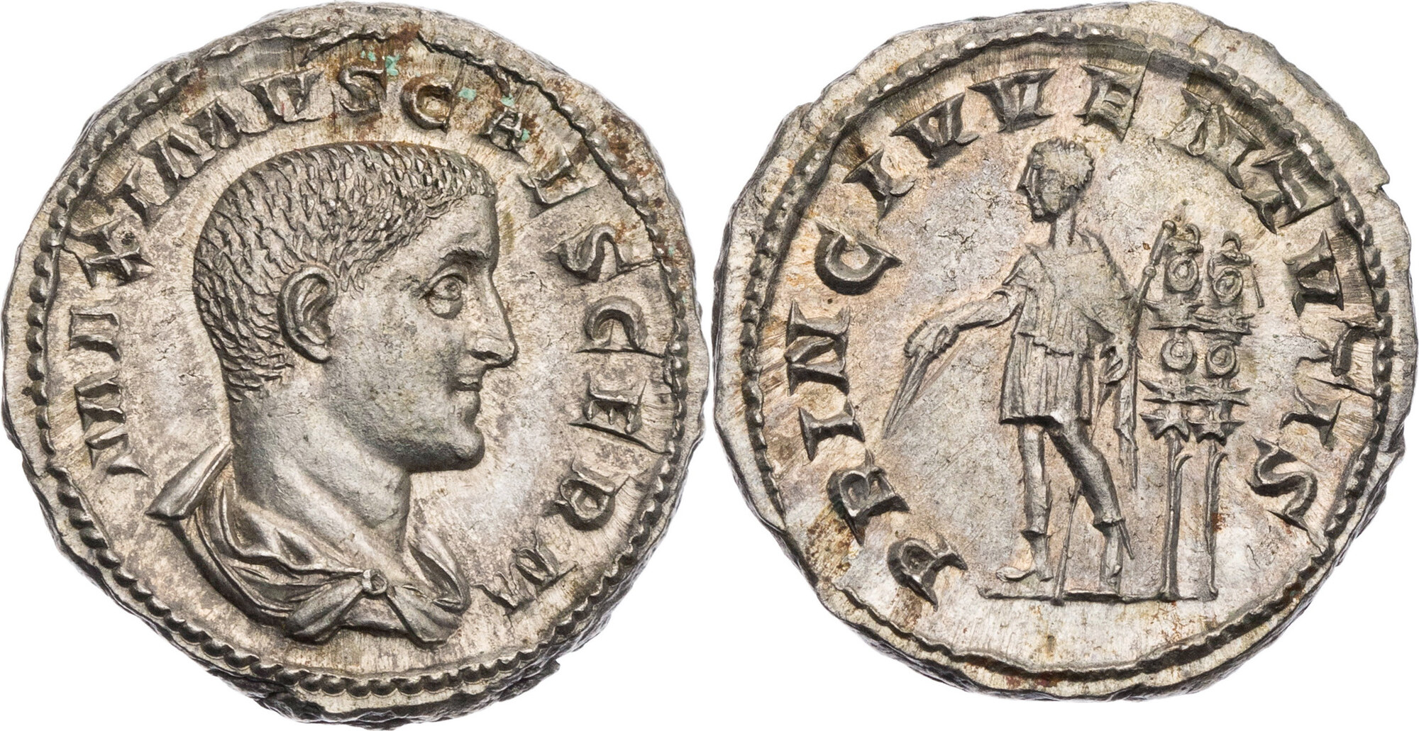 Römische Kaiserzeit Denar 236-238 n. Chr. Maximus Caesar, Büste / PRINC ...