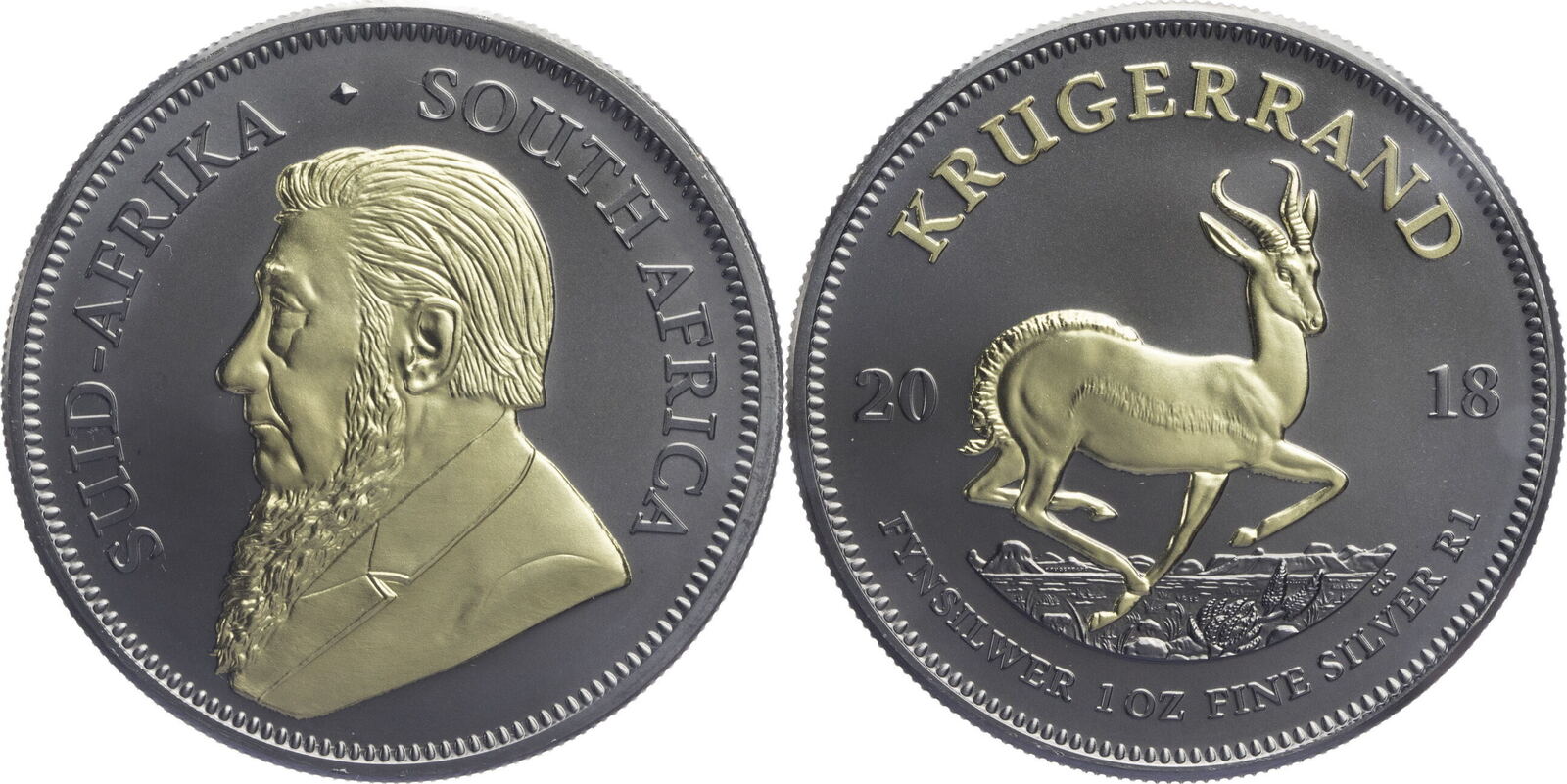 Südafrika 1 Krügerrand 2018 Krügerrand 1 Unze - Black Ruthenium & Gold ...