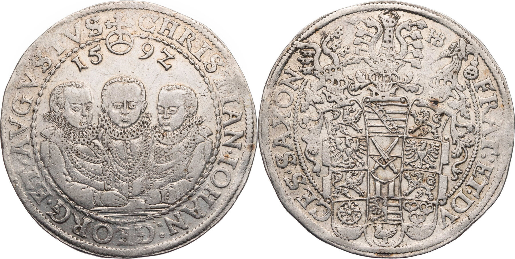 Sachsen, Kurfürstentum 1592 HB Christian II., Johann Georg I. und ...