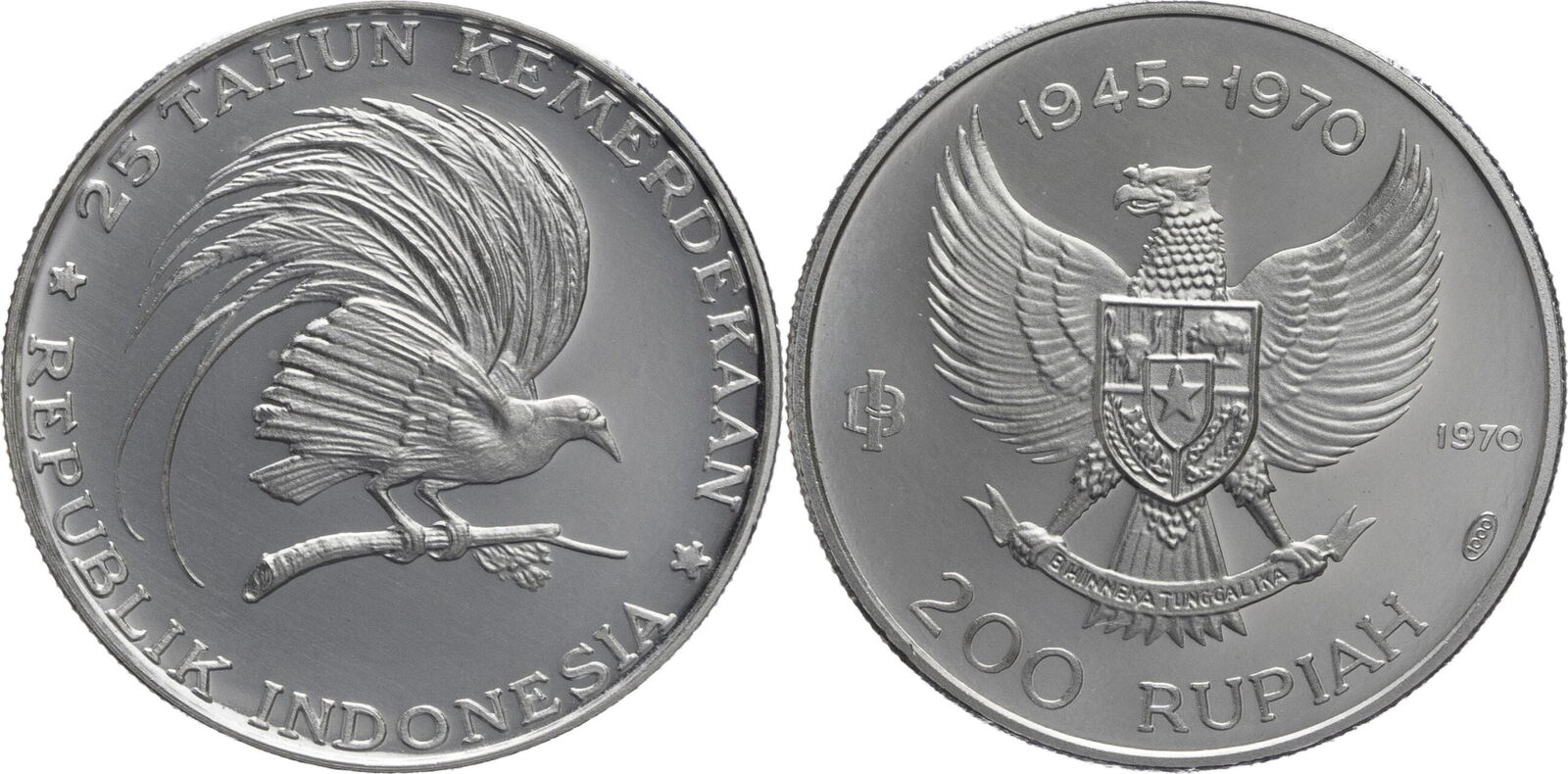 Indonesien 200 Rupiah 1970 25th Anniversary of Independence - Great ...