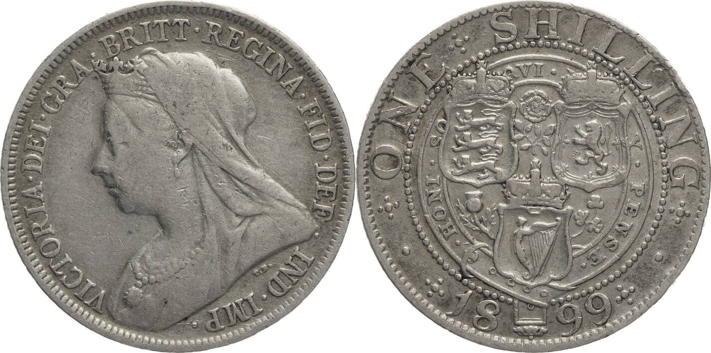 Grossbritannien 1 Shilling 1899 Victoria (1837-1901) - Kursmünze (1893 ...