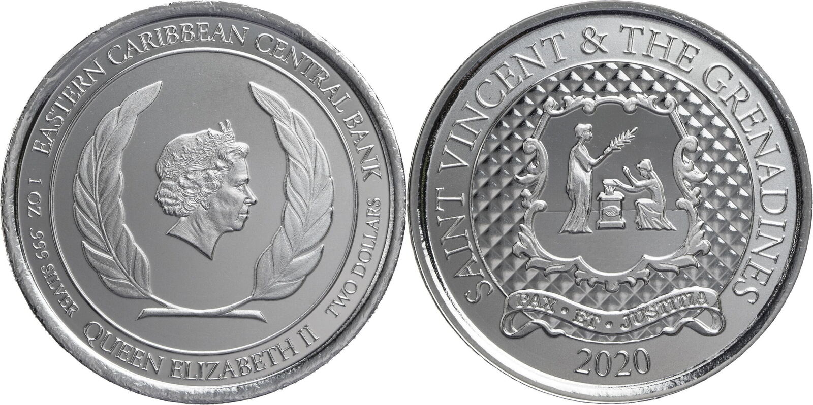 St. Vincent & Grenadines 2 Dollars 2020 Pax Et Justitia BU | MA-Shops