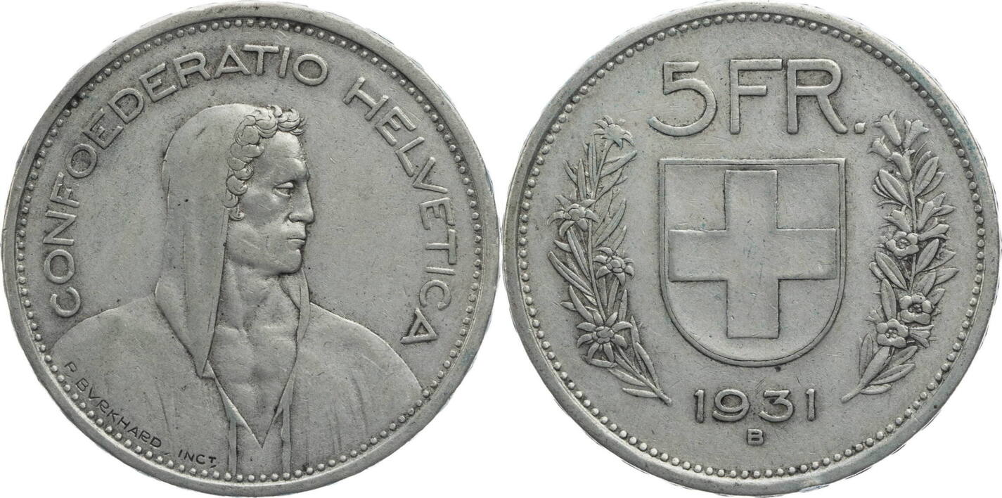 Schweiz 5 Franken 1931 B Herdsman VF | MA-Shops