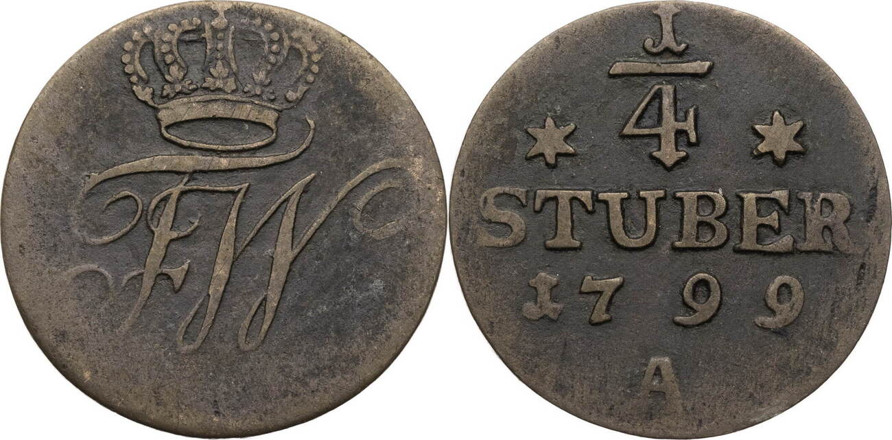 Preussen, Königreich 1/4 Stuber 1799 A Friedrich Wilhelm III. (1797 ...