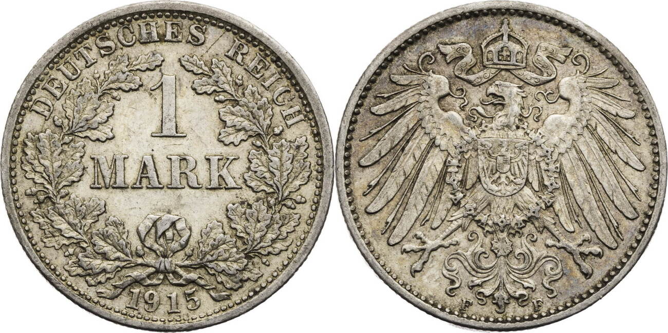 Kaiserreich 1 Mark 1915 F Kursmünze (1891-1916) VF | MA-Shops