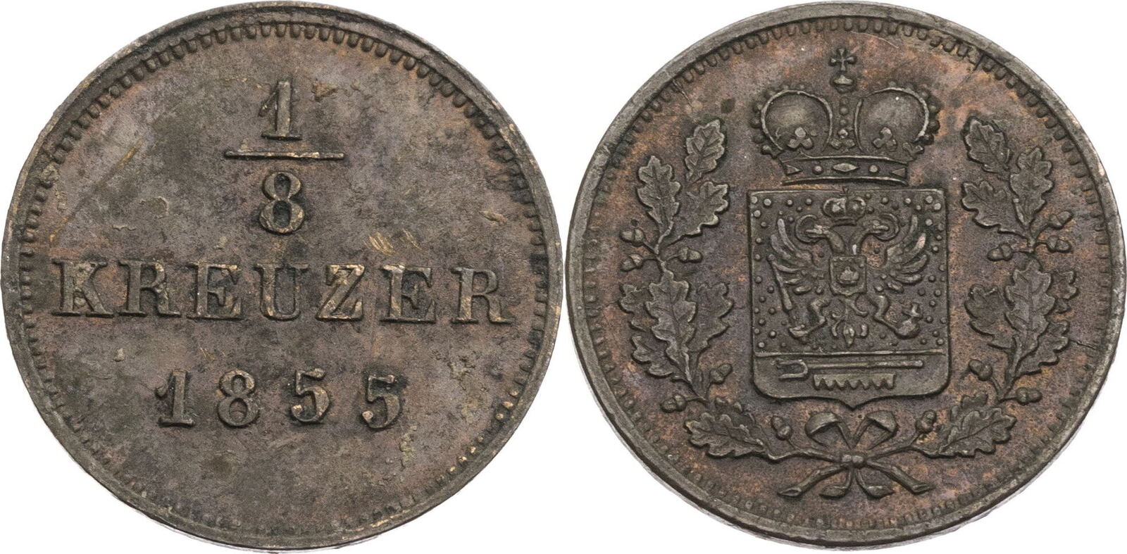 Schwarzburg-Rudolstadt, Fürstentum ⅛ Kreuzer 1855 Friedrich Günther ...