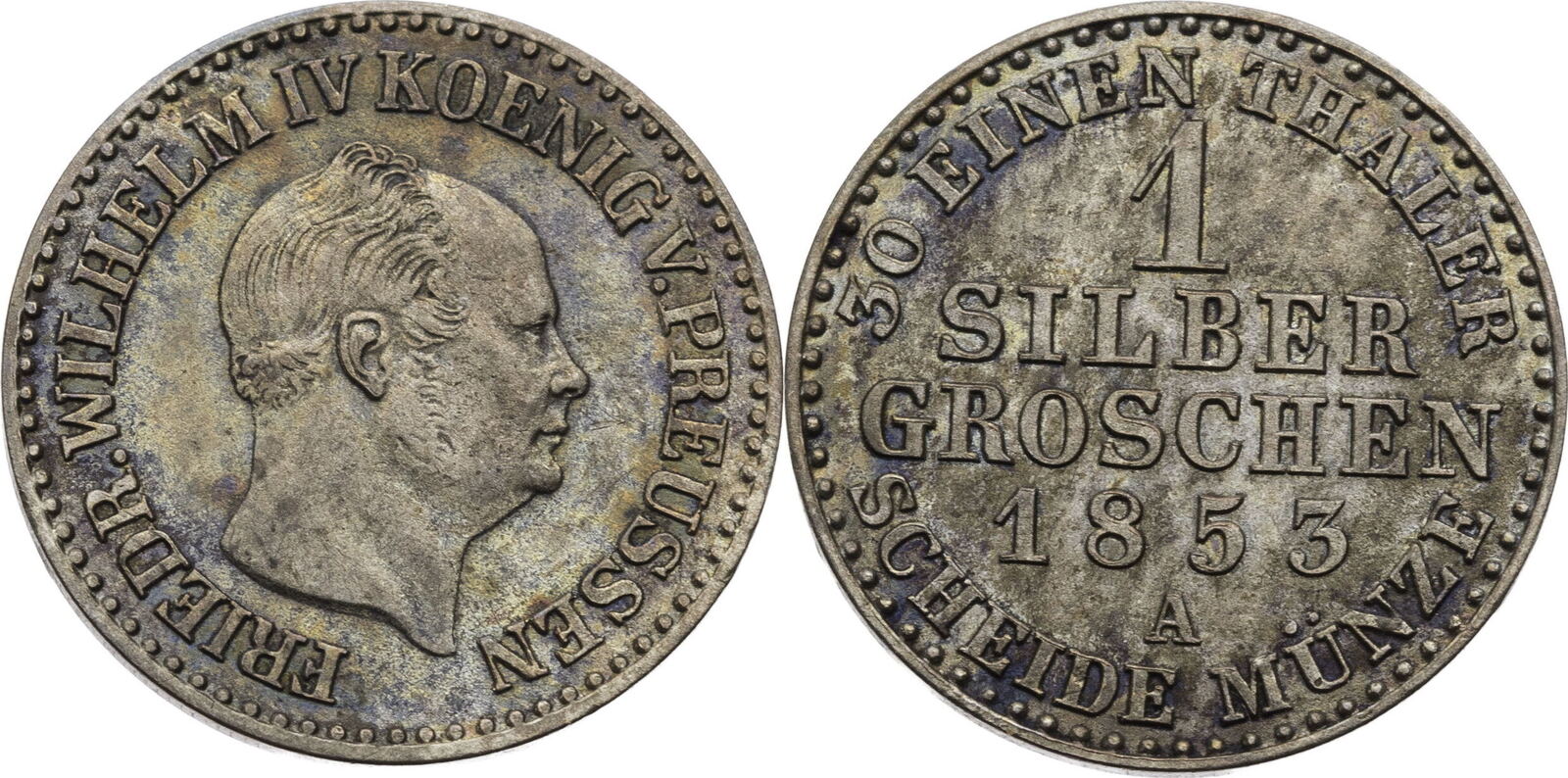 Brandenburg-Preussen 1 Silbergroschen 1853 A Friedrich Wilhelm IV ...