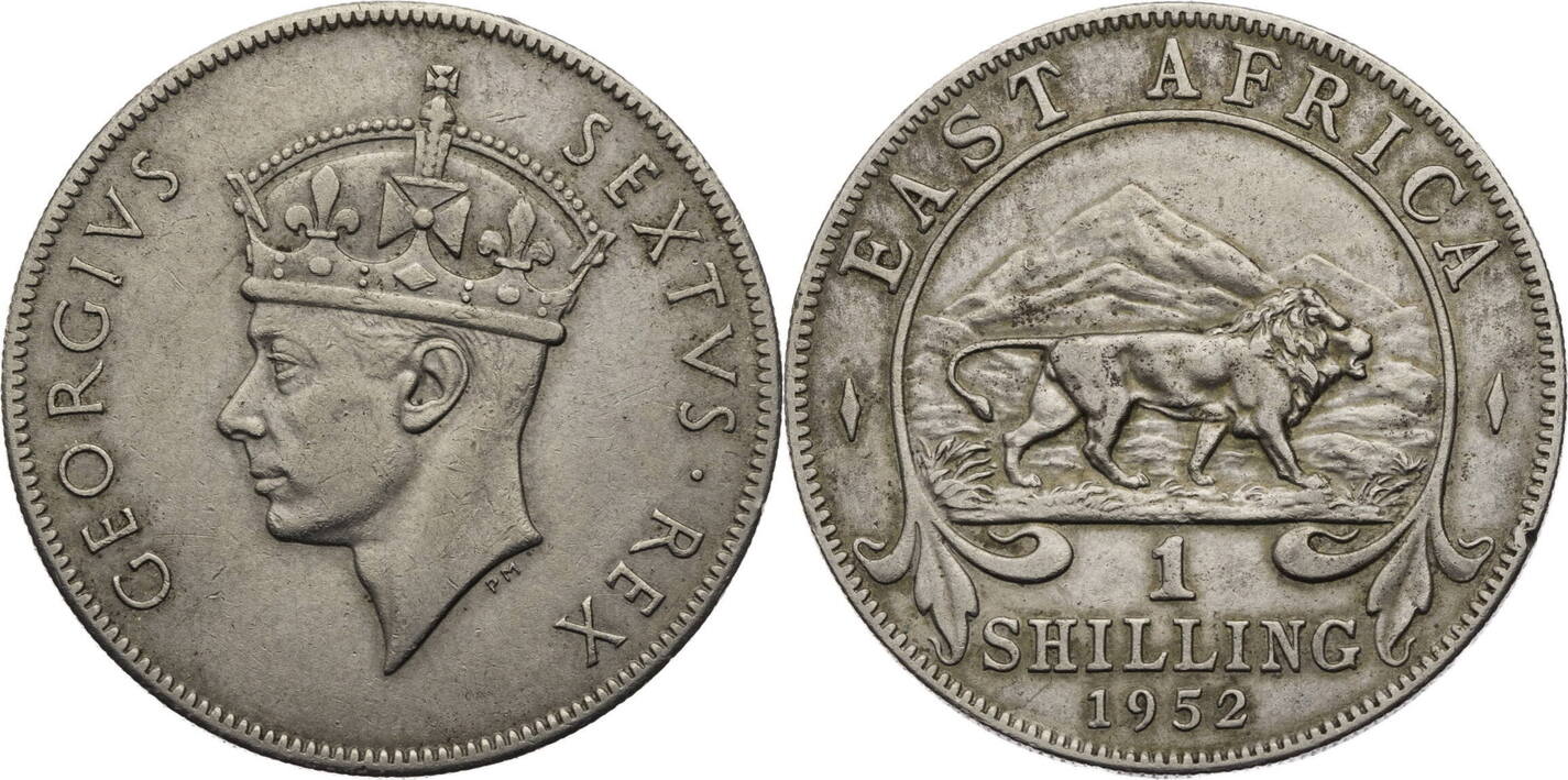 British East-Africa 1 Shilling 1952 Georg VI. (1936-1952) - Kursmünze ...