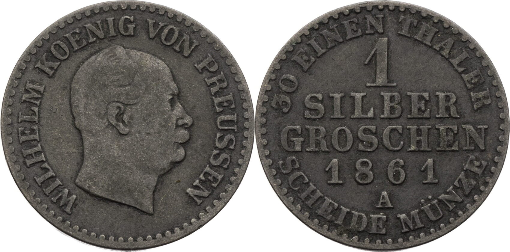 Preussen, Königreich 1 Silbergroschen 1861 A Wilhelm I. (1861-1888 ...