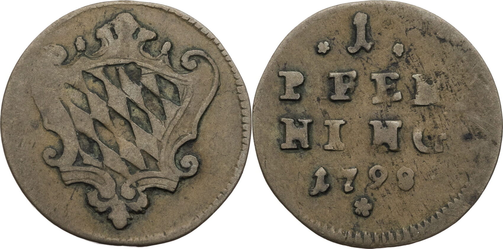 Bayern, Kurfürstentum 1 Pfennig 1798 Karl Theodor (1777-1799 ...