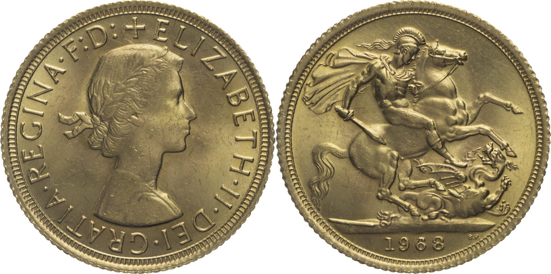 Großbritannien 1 Sovereign 1968 Elisabeth II. (1952-2022) - 1st ...