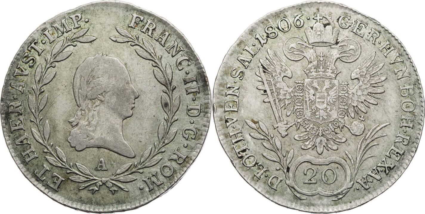 RDR, Haus Habsburg 20 Kreuzer 1806 A Franz II. (I.) (1792-1835) - Kursmünze VF | MA-Shops