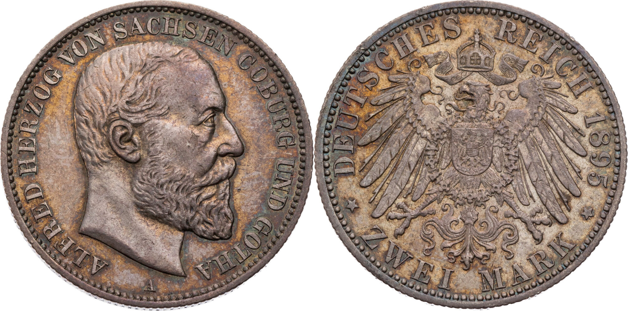 Kaiserreich, Sachsen-Coburg und Gotha 2 Mark 1895 A Alfred (1893-1900 ...