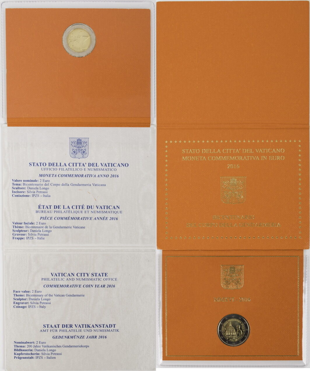 Vatikan 2 Euro 2016 Francis - Bicentenary of the Vatican Gendarmerie BU, in BliBUer | MA-Shops
