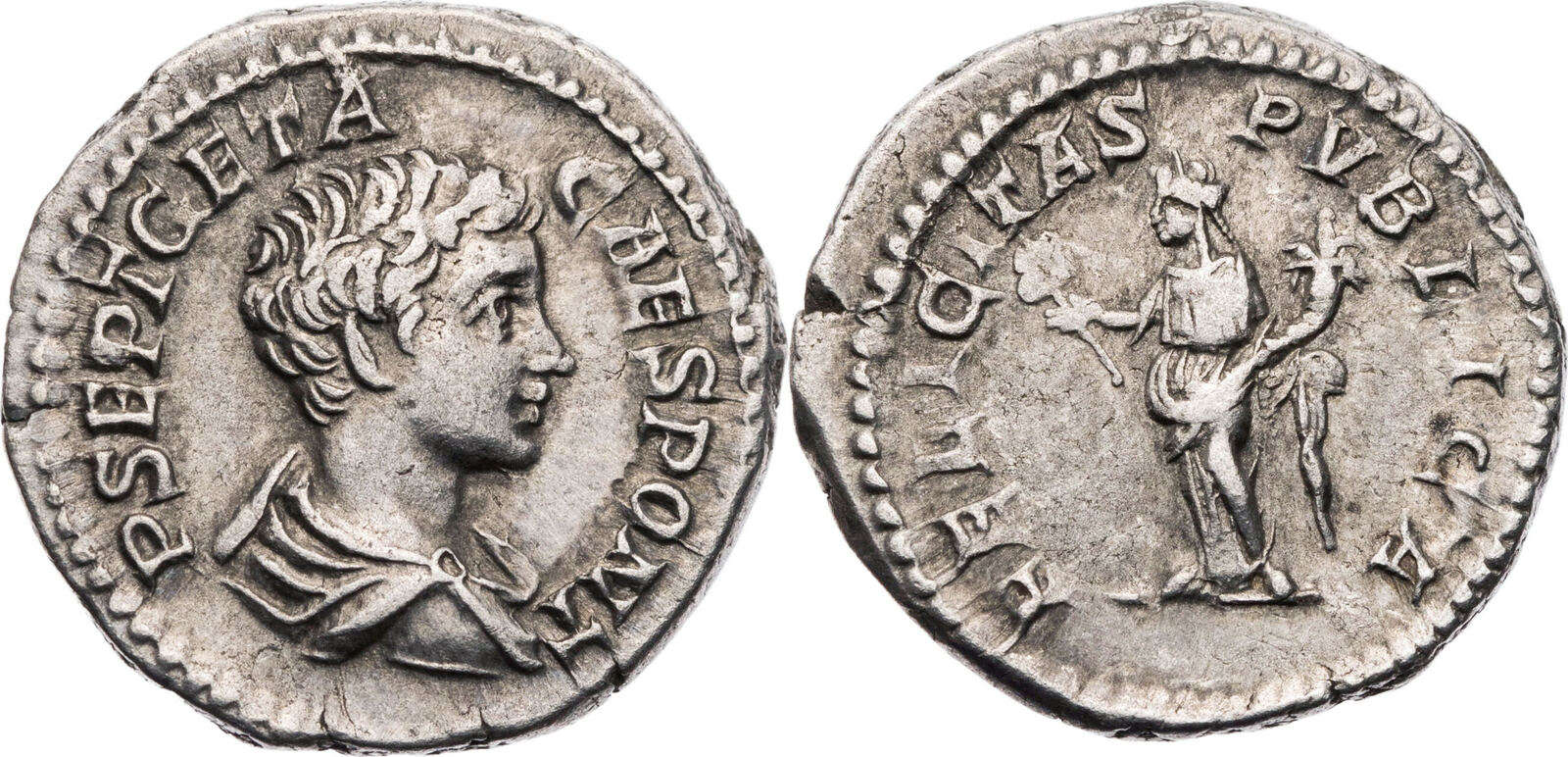 Römische Kaiserzeit Denar 200-202 n. Chr. Geta Caesar, Büste ...