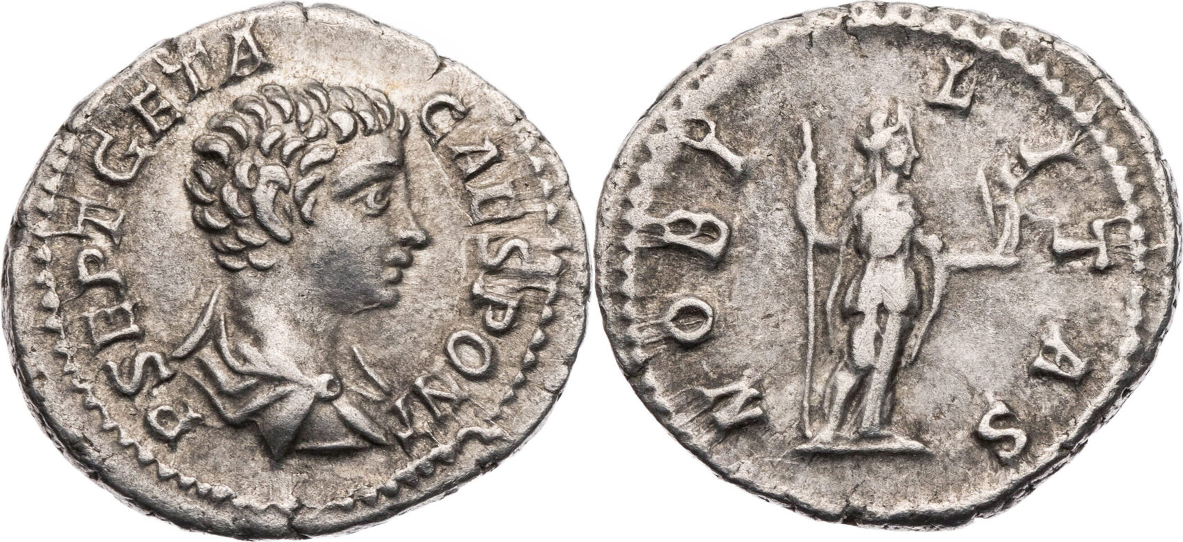 Römische Kaiserzeit Denar 200-202 n. Chr. Geta Caesar, Büste ...