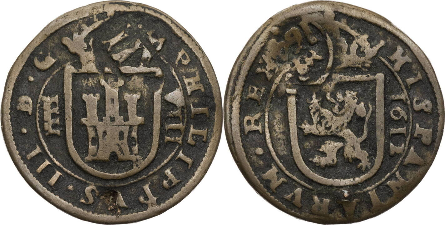 Spanien, Segovia 8 Maravedis 1612 Philip III. (1598-1621) - mit ...