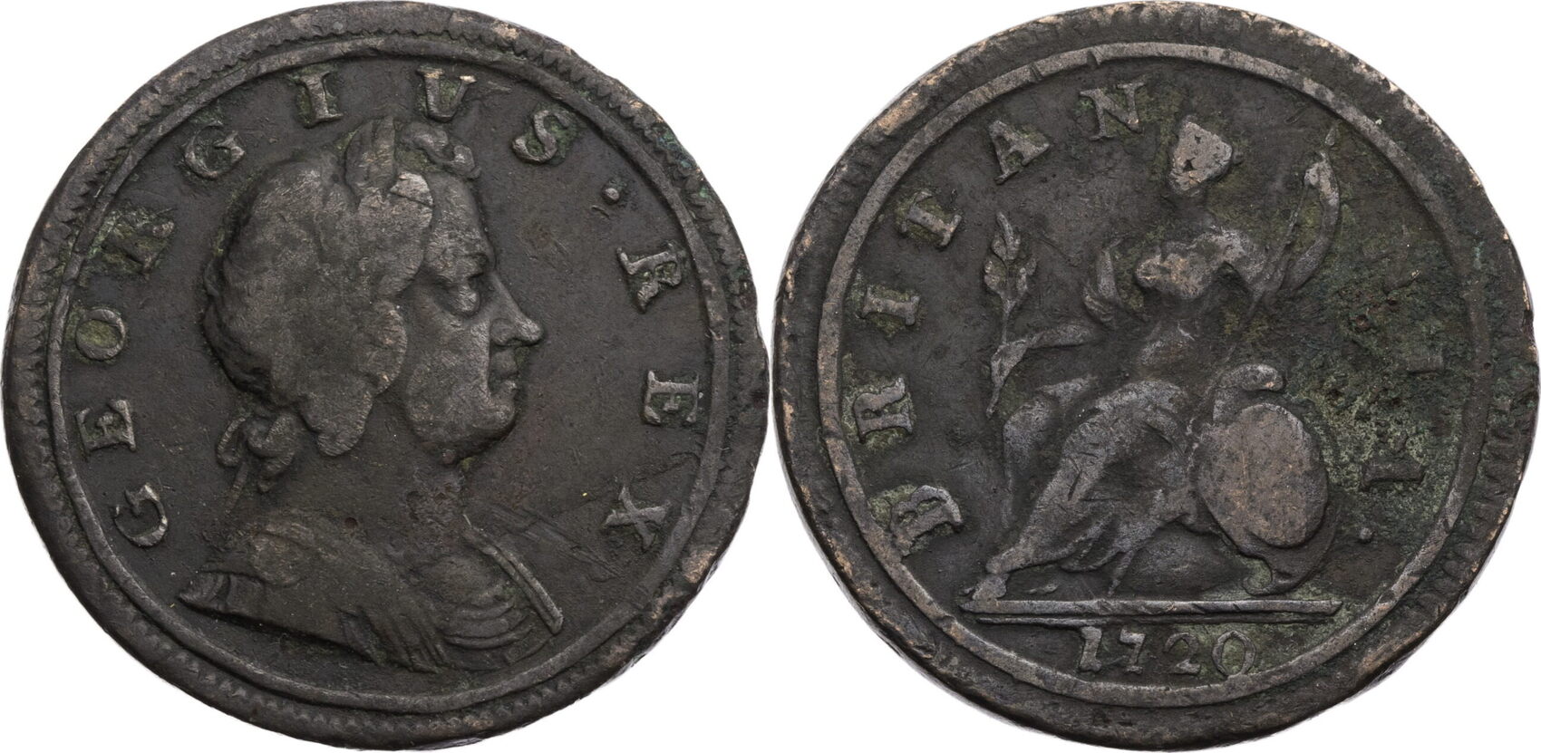 Großbritannien ½ Penny 1720 George I. (1714-1727) - Kursmünze (1719 ...