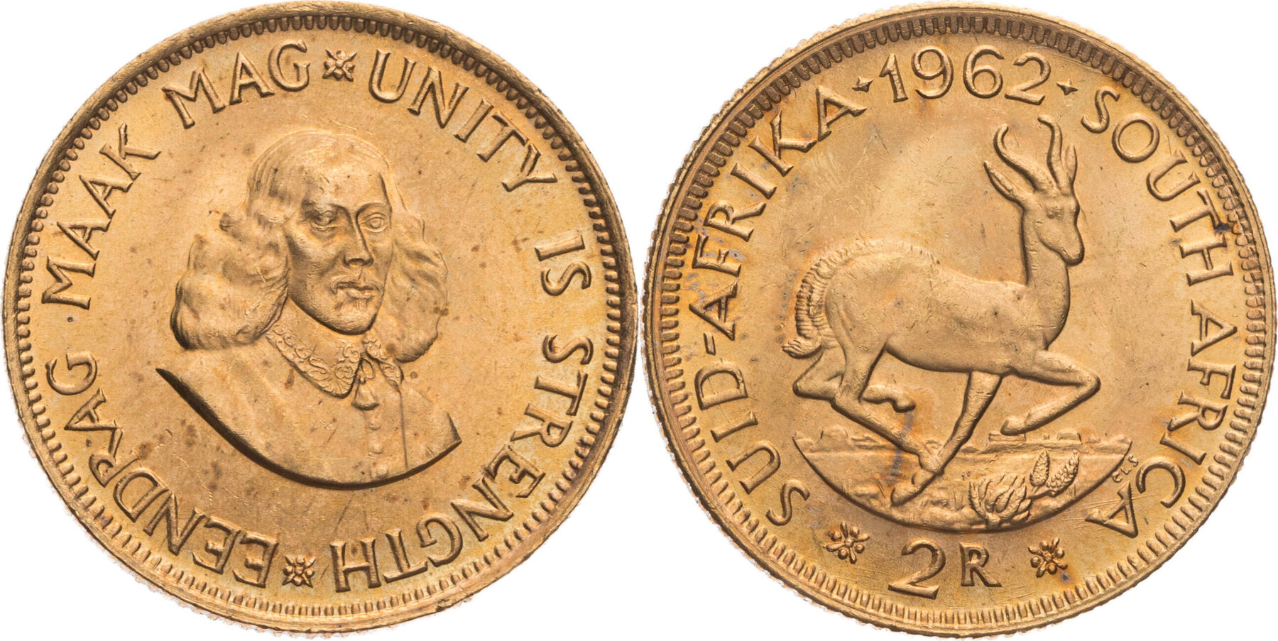 Südafrika 2 Rand 1962 Jan van Riebeeck / Springbock (1961-1983) EF | MA ...
