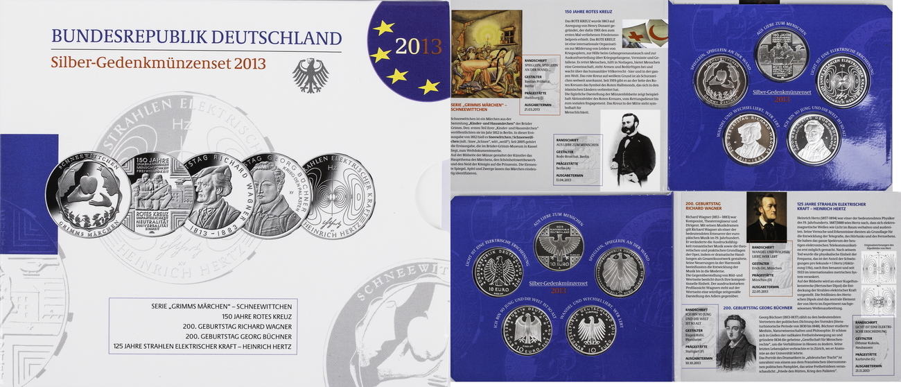Bundesrepublik Deutschland 5 X 10 Euro 2013 Offizieller bundesrepublik-deutschland-5-x-10-euro-2013-offizieller