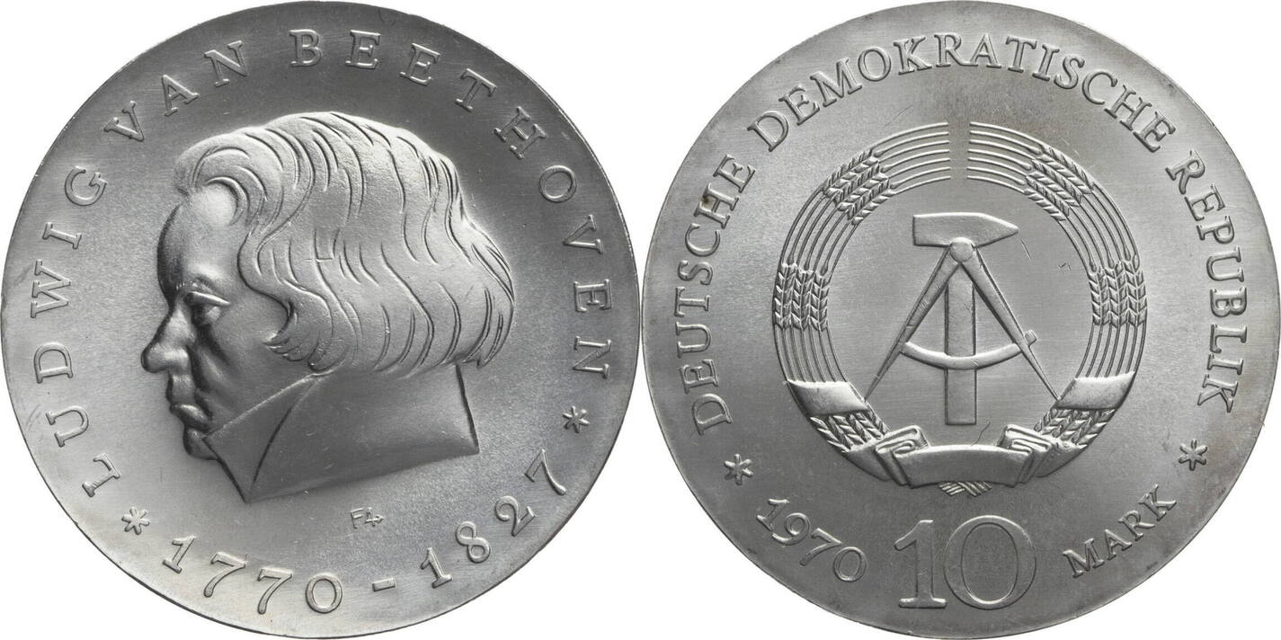 DDR 10 Mark 1970 (A) 200th Anniversary of Birth of Ludwig van Beethoven ...
