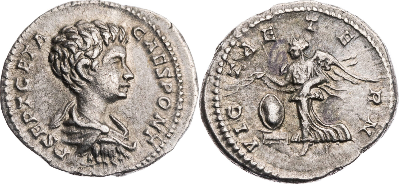 Römische Kaiserzeit Denar 200-202 n. Chr. Geta Caesar, Büste / VICT ...