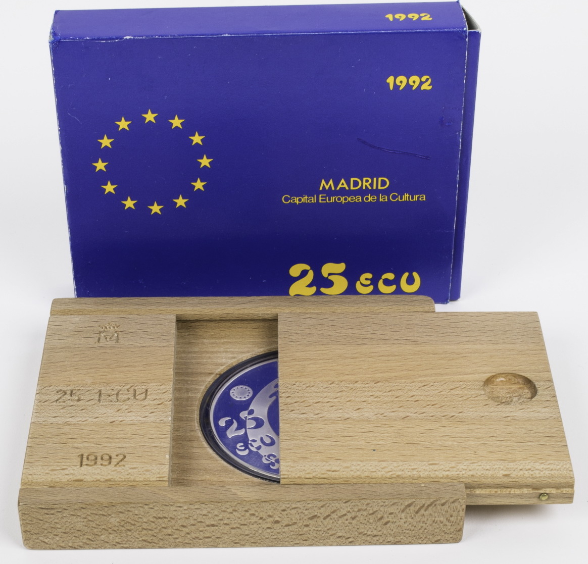Spanien 25 Ecu 1992 Kulturhauptstadt Madrid Proof in Kapsel und ...