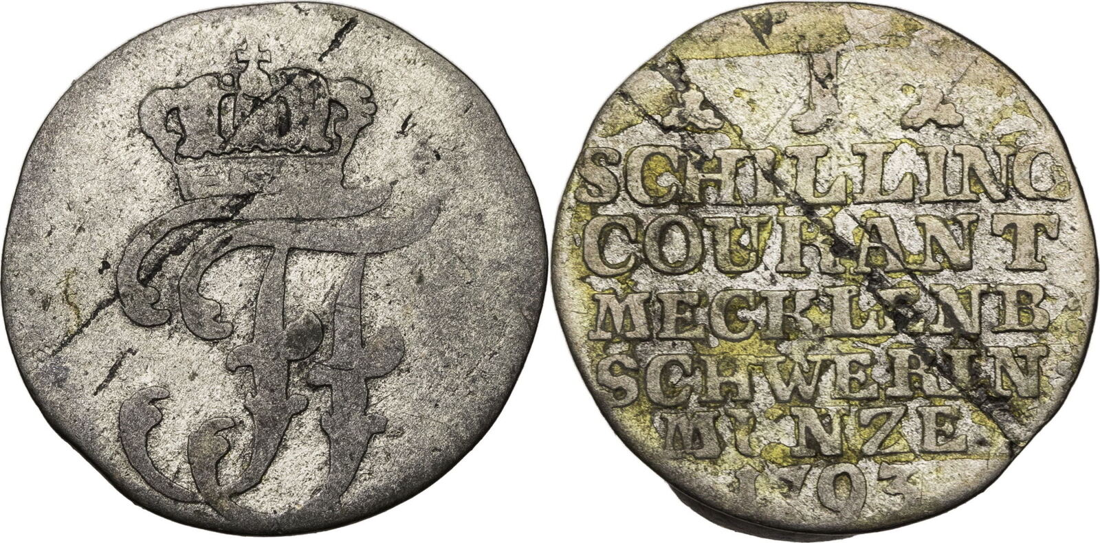 Mecklenburg-Schwerin 1 Schilling 1793 Friedrich Franz (1785-1815) F | MA-Shops