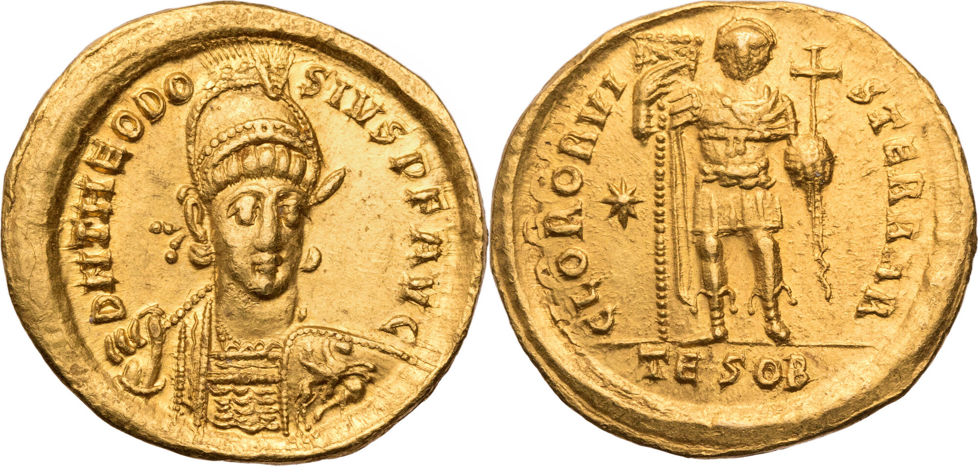 Römische Kaiserzeit Solidus 425-430 n. Chr. Theodosius II., Büste ...