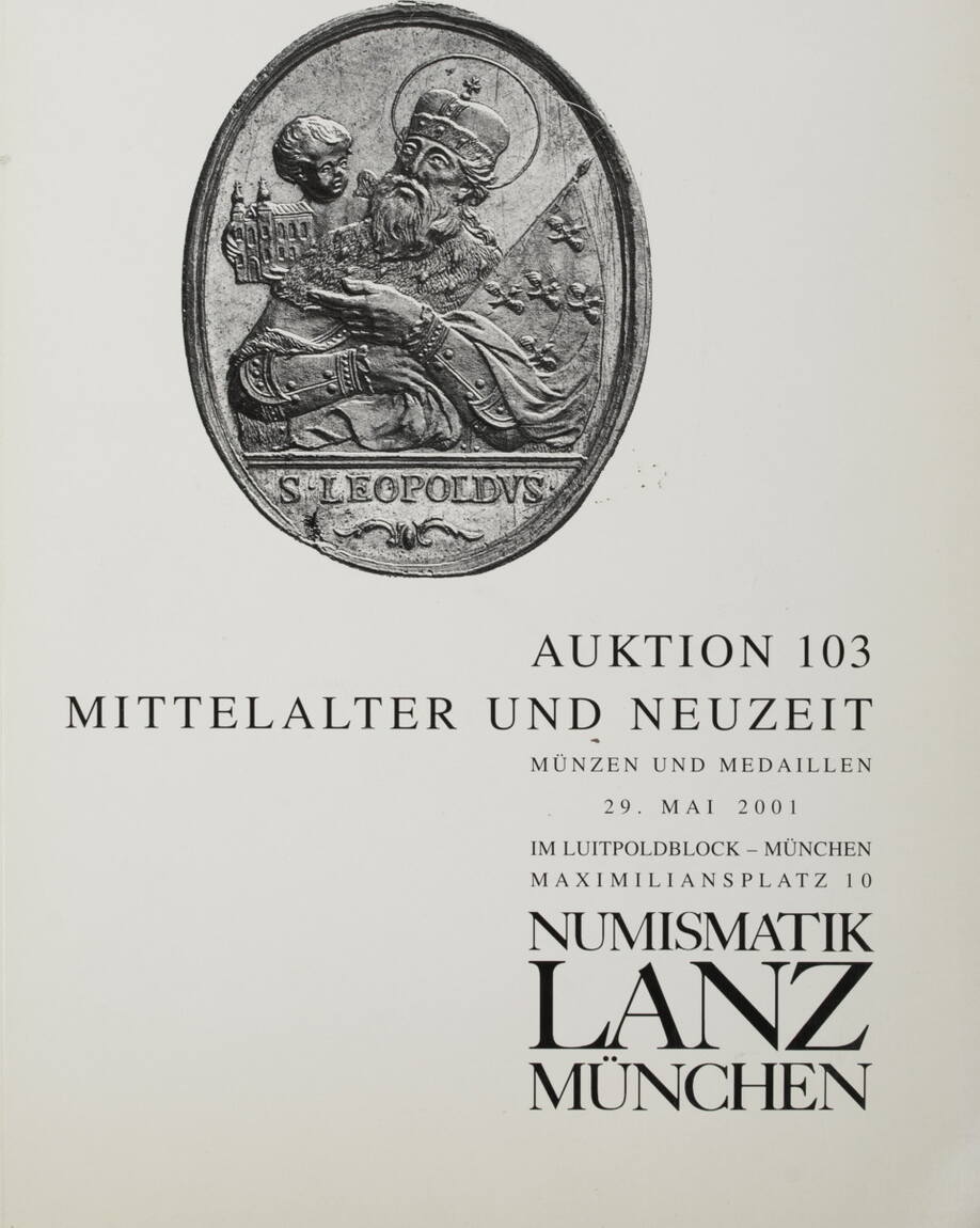 München Literatur Numismatik Lanz - Auktion 103 am 29. Mai 2001 | MA-Shops