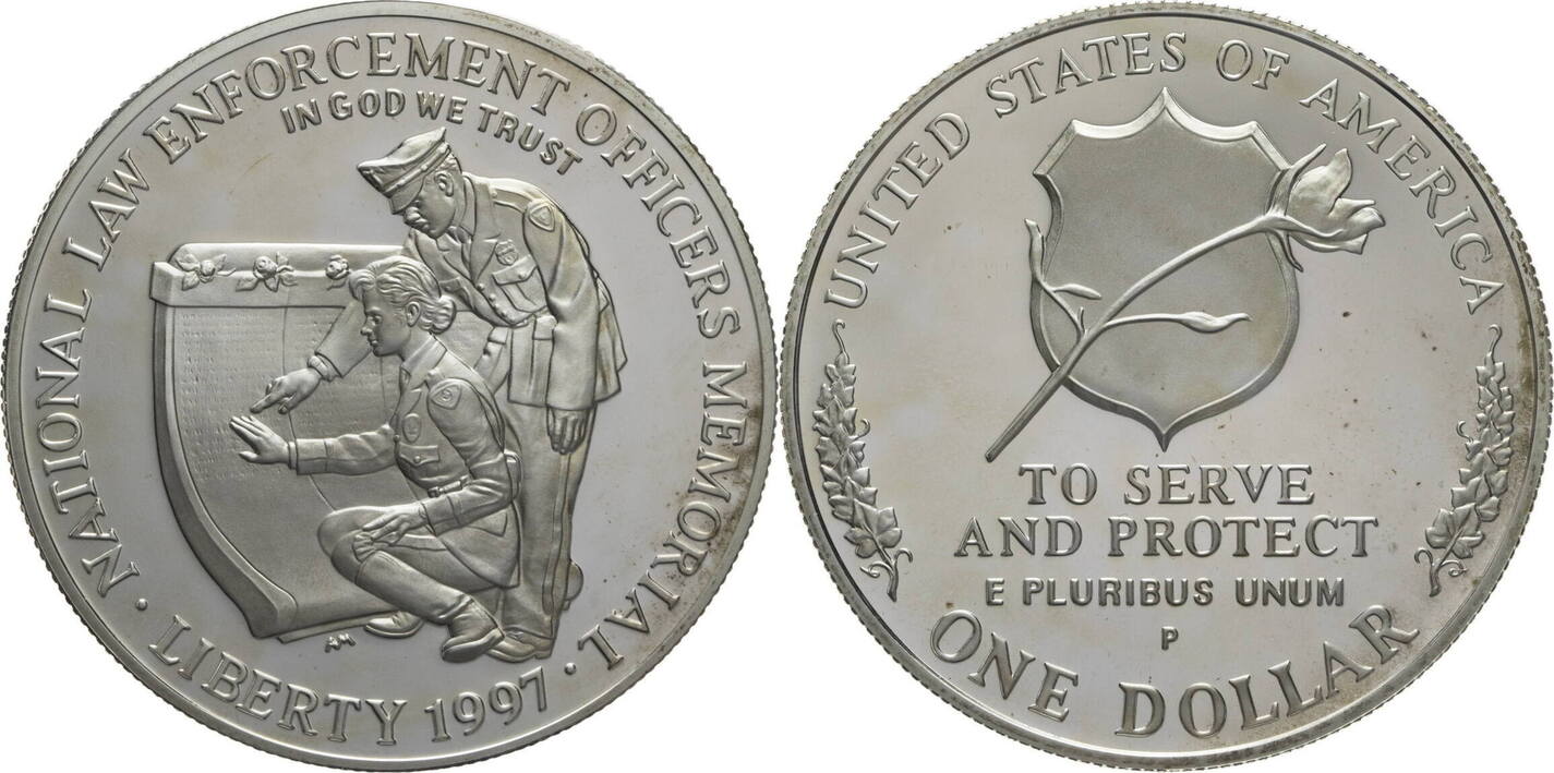 USA 1 Dollar 1997 P National Law Enforcement Officers Memorial Proof ...