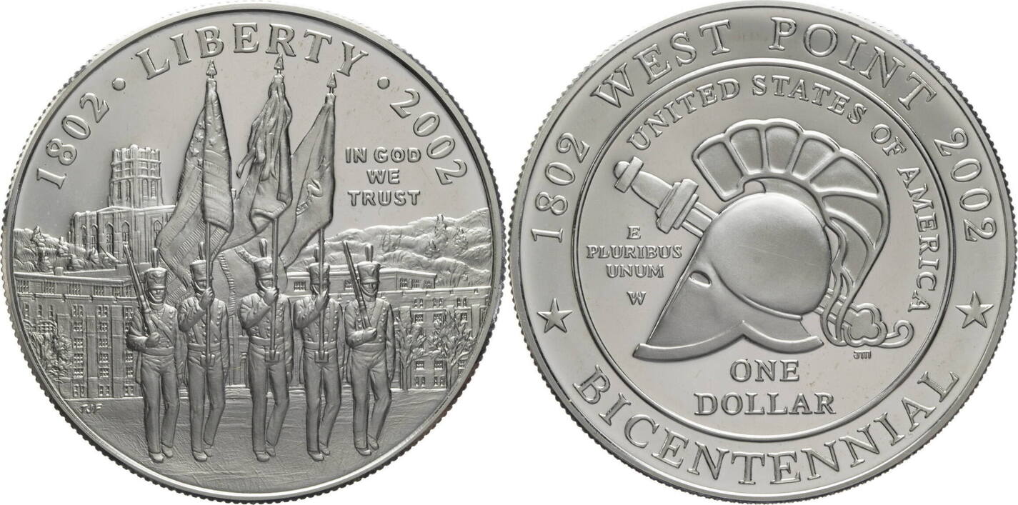 USA 1 Dollar 2002 W West Point Bicentennial Proof | MA-Shops