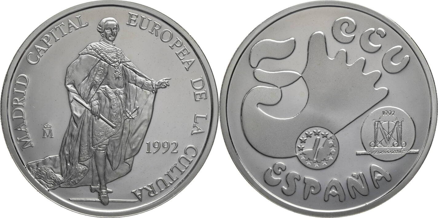 Spanien 5 Ecu 1992 Madrid Kulturhauptstadt Proof | MA-Shops