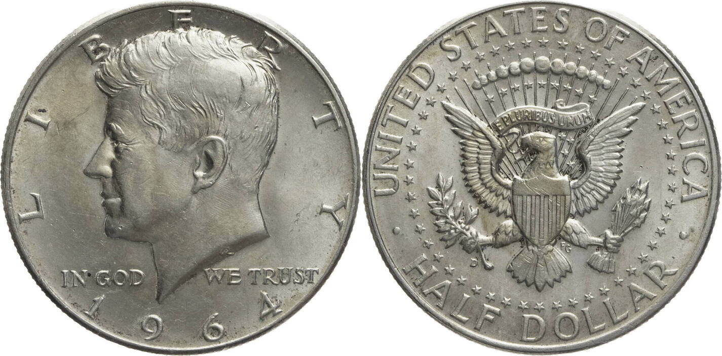 USA 1964 D Half Dollar Kennedy VF-EF | MA-Shops
