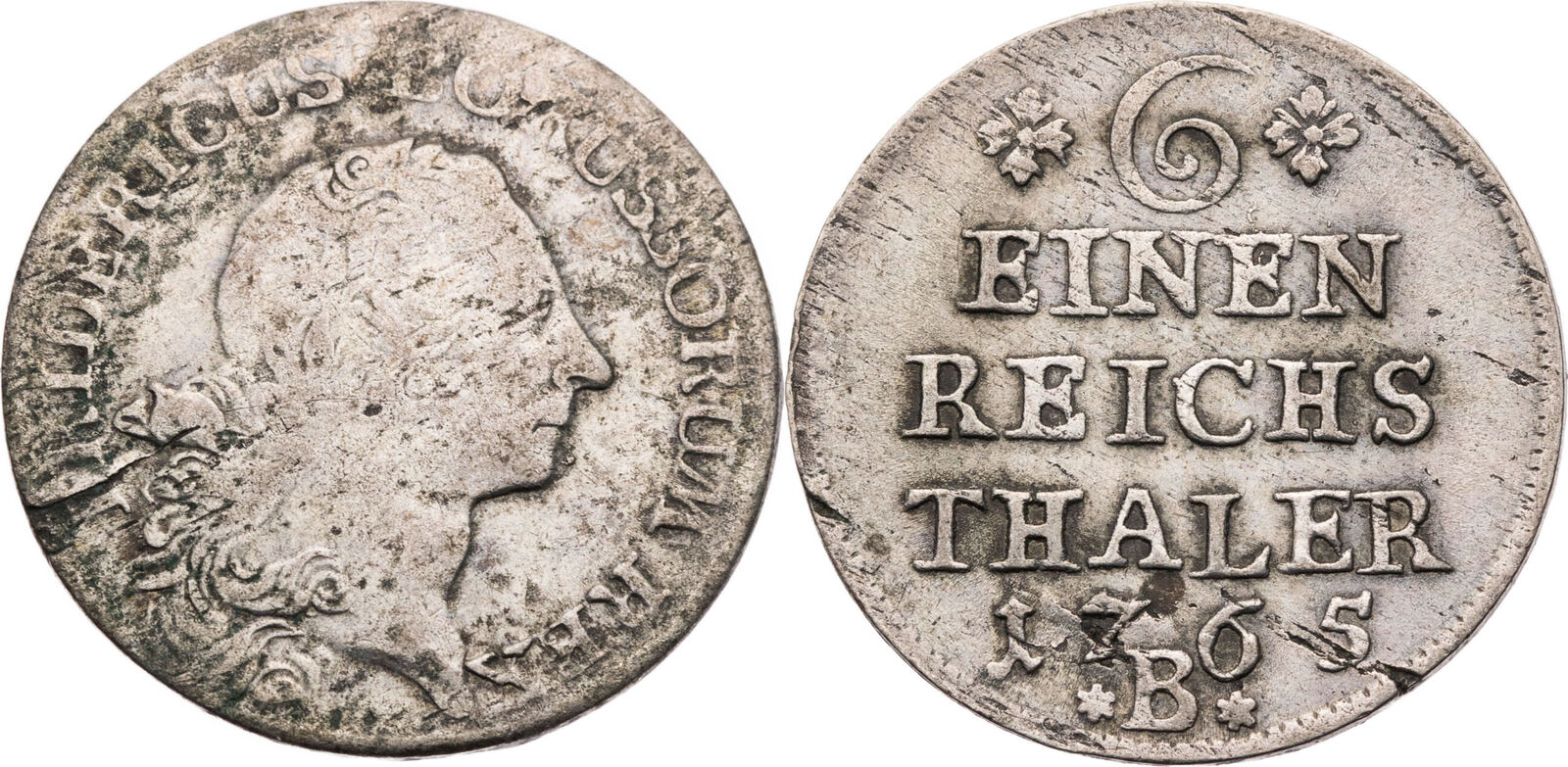 Preussen, Königreich 1/6 Taler 1765 B Friedrich II. (1740-1786) Breslau ...