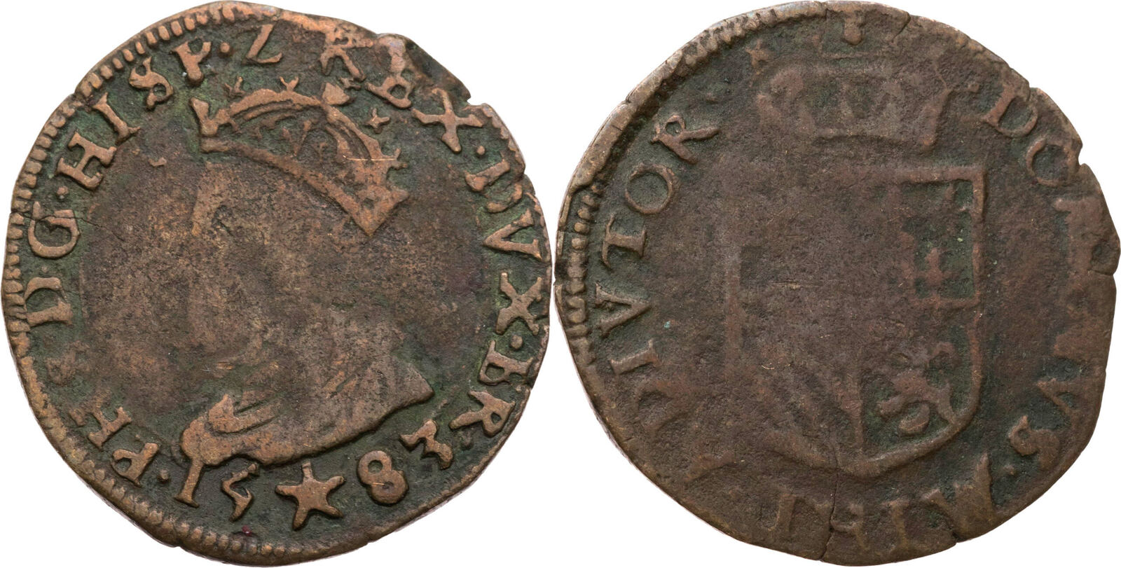 Spanische Niederlande Liard 1583 Philipp II. (1556-1598) F+ | MA-Shops