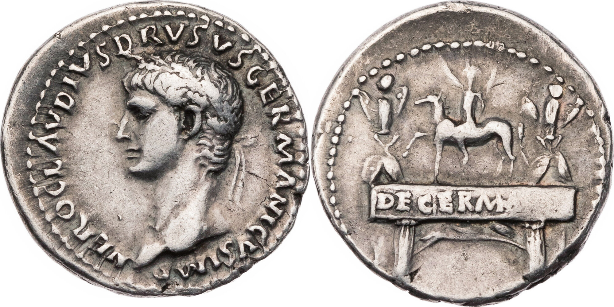 Römische Kaiserzeit Denar 41-42 n. Chr. Nero Claudius Drusus, Kopf ...