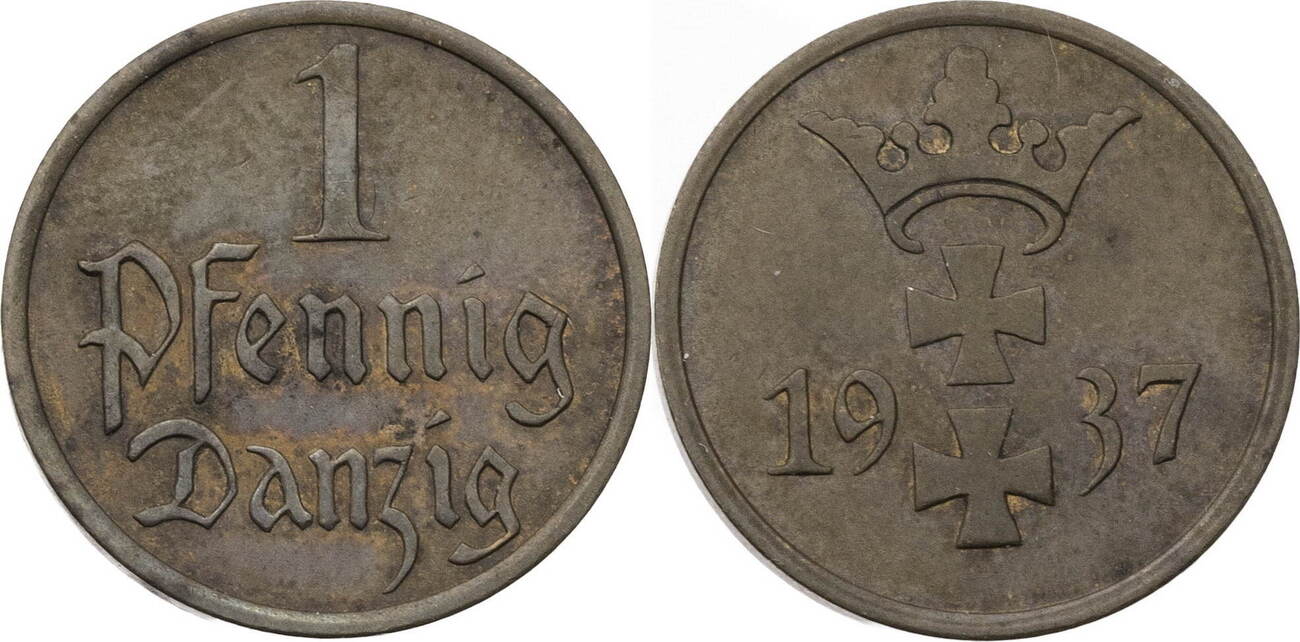 Danzig 1 Pfennig 1937 Kursmünze (1923-1937) VF | MA-Shops