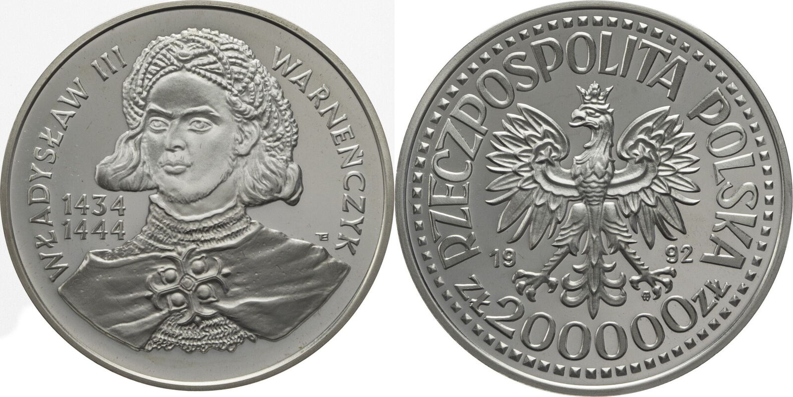 Polen, Volksrepublik 200000 Zloty 1992 MW Polish Rulers Series ...