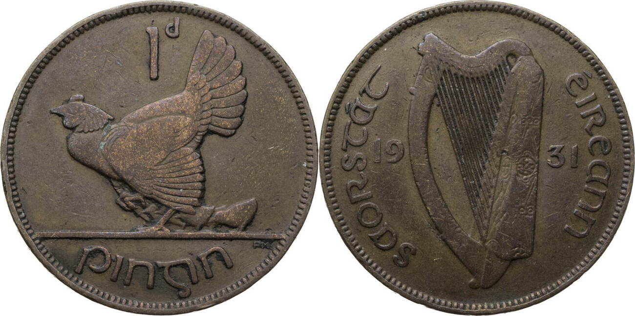 Irland 1 Pingin 1931 Kursmünze (1928-1937) VF | MA-Shops